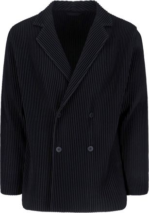 Homme Pliss&eacute; Issey Miyake Double-Breasted Pleated Blazer