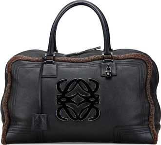 Loewe sac de voyage Amazona 44 en peau lainée (2006) - Noir