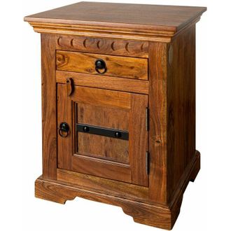 Massivmoebel24 Nachttisch Akazie 45x40x60 honig lackiert oxford 270