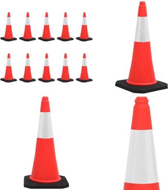 vidaXL Reflektierende Leitkegel mit schwerem Fu&szlig; 10 Stk. 75 cm - Verkehrskegel - Verkehrsleitkegel - Home & Living