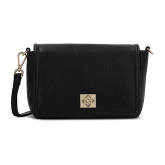 Kazar Femme, Sacs, Noir, Taille: ONE Size Petit sac &agrave; main en cuir noir avec rabat