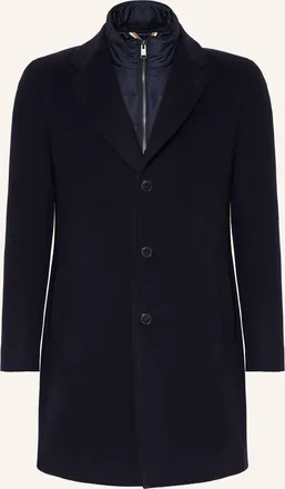 HUGO BOSS Wollmantel Hyde Mit Herausnehmbarer Blende blau