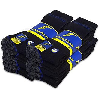 Goodyear Lot de 12 paires de chaussettes de travail pour homme Taille 41-45