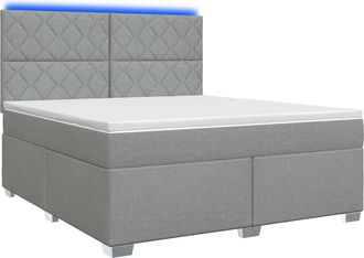 vidaXL Letto Box Spring Con Materasso Grigio Chiaro 140 X 190 Cm Vidaxl