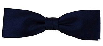 TigerTie pr&eacute;-li&eacute;e &eacute;troit N ud papillon soie en marine bleu unicolor + bo&icirc;te