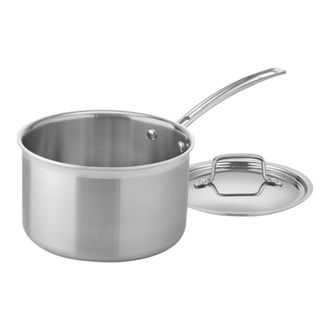 Cuisinart MCP194-20N Multiclad Pro 3-lagiges Edelstahl-Kochgeschirr, 4 l Bratpfanne, Edelstahl, Stielkasserolle mit Deckel