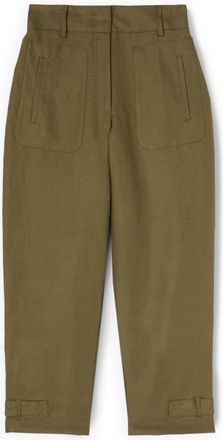 Motivi Femme, Pantalons, Vert, Taille: 46 FR Pantalon en lin m&eacute;lang&eacute;