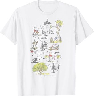 Disney Winnie The Pooh Group Shot Karte aus 100 Acre Wood T-Shirt