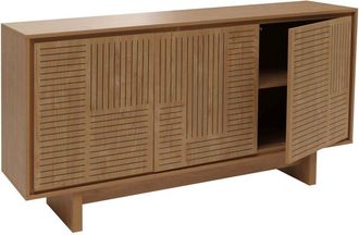 Hhg Neuwertig] Sideboard HHG 915, Schrank Highboard, 3 T&uuml;ren Stauf&auml;cher, Melamin 86x160x40cm Ulme natur