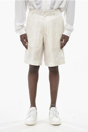 Fendi Silk Shorts with All-Over Monogram size 48