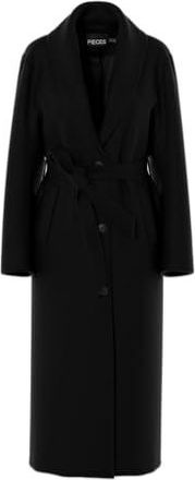 Pieces Pcmanika Long Coat Bc, Noir, L