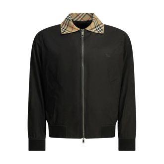 Burberry Veste Bomber &agrave; Col Icon Stripe - Homme - Vestes - Noir - Taille: L
