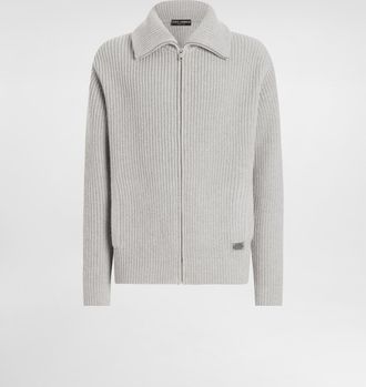 Dolce & Gabbana Wollcardigan Mit Plakette - Mann Strickwaren Beige 46