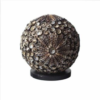 Ancient Wisdom Ancient Wisdom - Lampe Coquillage Boho - Globe Torsad&eacute; Chocolat - 15 cm- Vendu par 1
