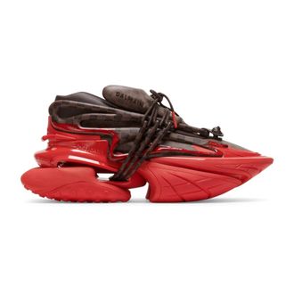 Balmain Homme, Chaussures, Multicolore, Taille: 46 EU Baskets Unicorn en n&eacute;opr&egrave;ne et cuir monogramme
