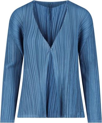 Pleats Please Issey Miyake Gepfalteter Cardigan