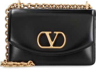 Valentino Garavani Womens Crossbody Bag Vain Black Leather Calf Shoulder