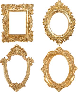 Valiclud 4 Stück Vintage Bilderrahmen Oval Geformte Mini Retro Fotorahmen Desktop Schmuck Display Rahmen für Bilder Kunst Andenken Andenken