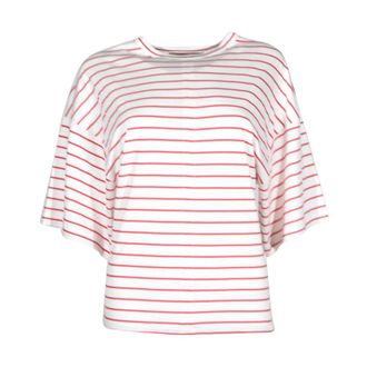 Plan C Plan C, Femme, Tops, Multicolore, Taille: 42 FR T-shirt ray&eacute; &agrave; manches courtes