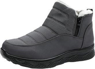 Generic Dritnow Bottes de neige pour femme - Antidérapantes - Imperméables - Chaudes - Confortables - Chaudes - Chaussures dhiver pour femmes matures, gris, 3