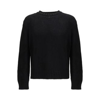 Sunflower Homme, Pulls, Noir, Taille: M SweaT-shirt ras du cou en coton avec poignets c&ocirc;tel&eacute;s