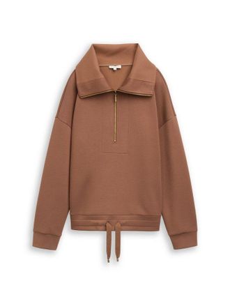 Tom Tailor Sweatshirt Strick & Sweatshirts Troyer Sweatshirt aus Scuba