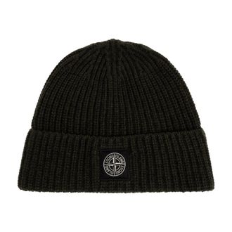 Stone Island Wollm&uuml;tze mit Patch - - Accessories - Herren - Gr&uuml;n - ONE SIZE