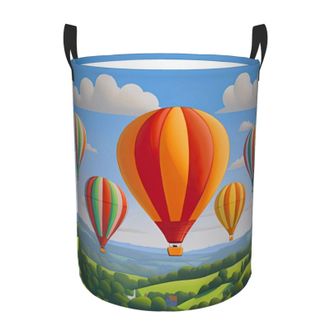 Generic Hei&szlig;luftballons W&auml;schek&ouml;rbe Rund Aufbewahrungskorb Mit Henkel W&auml;schebeh&auml;lter F&uuml;r Kleidung Waschk&uuml;che Schlafzimmer