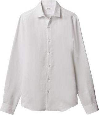 Calvin Klein Chemise droite en lin m&eacute;lang&eacute;