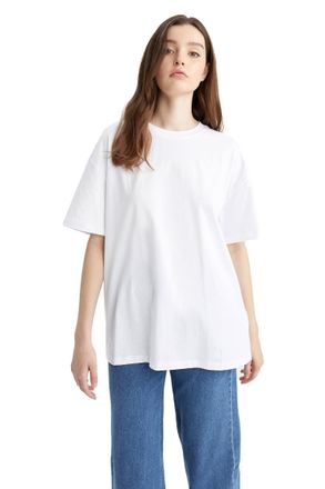 DeFacto Damen V4136az T-Shirt, Wei&szlig;, XS EU