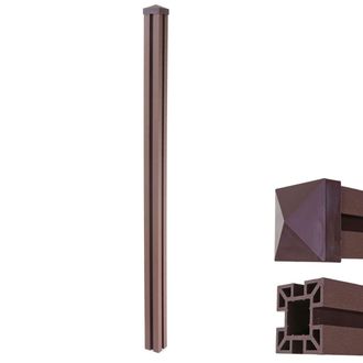 Mendler WPC-Pfosten Sarthe-WPC-Zaun, Pfeiler Pfahl, Stecksystem - 240cm, braun