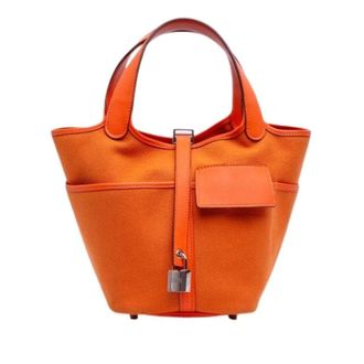 Herm&egrave;s Pre-owned Cargo Picotin - Femme - Pre-owned - Orange - Taille: ONE Size