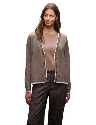 Street One Damen Cardigan mit Kontrastdetails