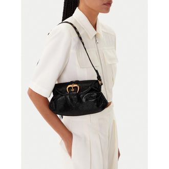 Pinko Handtasche PINKO Jolene Shoulder Mini PE 25 PLTT 102802 A27K Schwarz