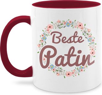 Shirtracer Tassen 325ml - Patentante - Beste Patin Tasse - 325 ml - Bordeauxrot - geschenke f&uuml;r die taufpatin godi lieblings teetasse zu weihnachten mit godi/pat