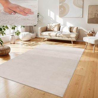 Paco Home Tapis Salon Fausses Fourrures Doux Lavable Moderne &Eacute;l&eacute;gant Facile &Agrave; Entretenir Effet Fourrure Uni Brillant Douillet &Agrave; Poils Courts, Dimension:120x160 