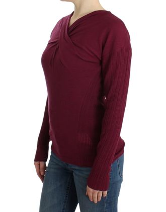 Roberto Cavalli Womens Purple Knitted Wool Sweater Virgin Clothing