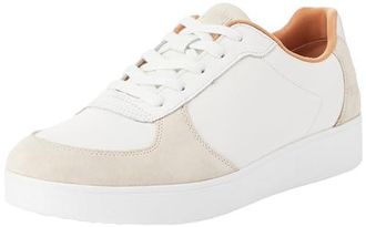 FitFlop Femme Rally Leather/Suede Panel Sneakers Basket, Urban White/Paris Grey, 37 EU