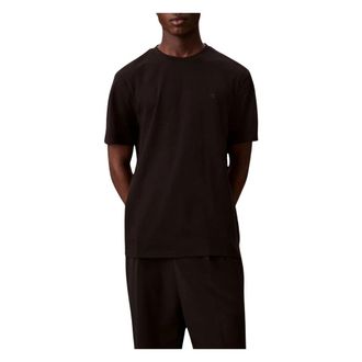 Calvin Klein Supima Brust Besticktes Crewneck Tee - - Tops - Herren - Schwarzk - L