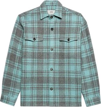 Ami Homme, Vestes, Multicolore, Taille: L Veste chemise &agrave; carreaux en laine