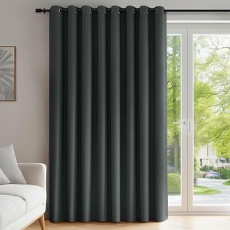 Deconovo Verdunkelungsgardinen Blickdicht Ösen Schlafzimmer Tür Vorhang Dicke Thermovorhang Kälteschutz Thermogardine Hitzeschutz, 214x254 cm(HöhexBreite), Dun