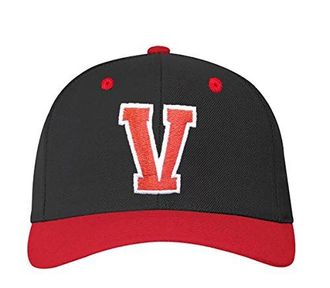 4sold ABC Casquette Snapback Lettre et 23 Chiffres Rouge Noir/Blanc avec Lettres A &agrave; Z, V, Taille unique