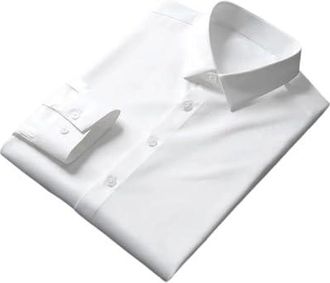 Generic Chemises d&eacute;contract&eacute;es &agrave; manches longues pour homme - Chemises &agrave; boutons - Style classique - Pour le bureau et le travail, blanc, 3XL