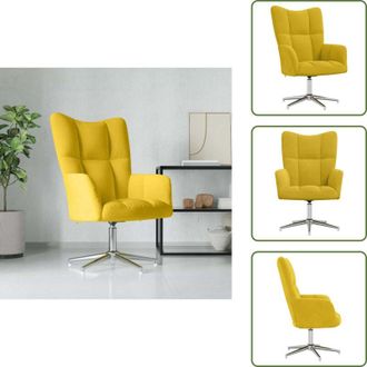 vidaXL The Living Store - Relaxsessel Senfgelb Samt - Samtsessel - Sessel Gelb - Wohnzimmersessel - Drehsessel - Lounge Chair