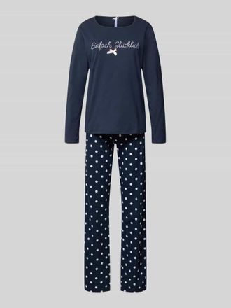 Louis & Louisa Pyjama mit Stitching und Rundhalsausschnitt