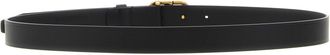 Balenciaga Leather with Logo Buckle Belt - Black
