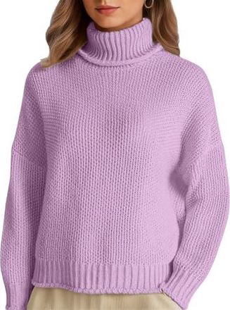 Generic Pull Femme Chic Et Elegant Long Chaud Taille Vetement Haut Laine Grande Rouge Noir Mode WomenS Pulls, Gilets Et Sweats Femmes Hiver Oversize Pulls V&ecirc;t