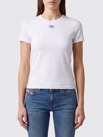 Diesel T-shirt en coton coupe slim avec logo Oval D contrastant