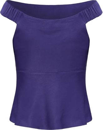 Gloria Coelho Bluse mit R&uuml;schen - Blau
