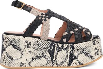 Alberta Ferretti Femme, Chaussures, Noir, Taille: 37 EU Sandale &agrave; plateforme